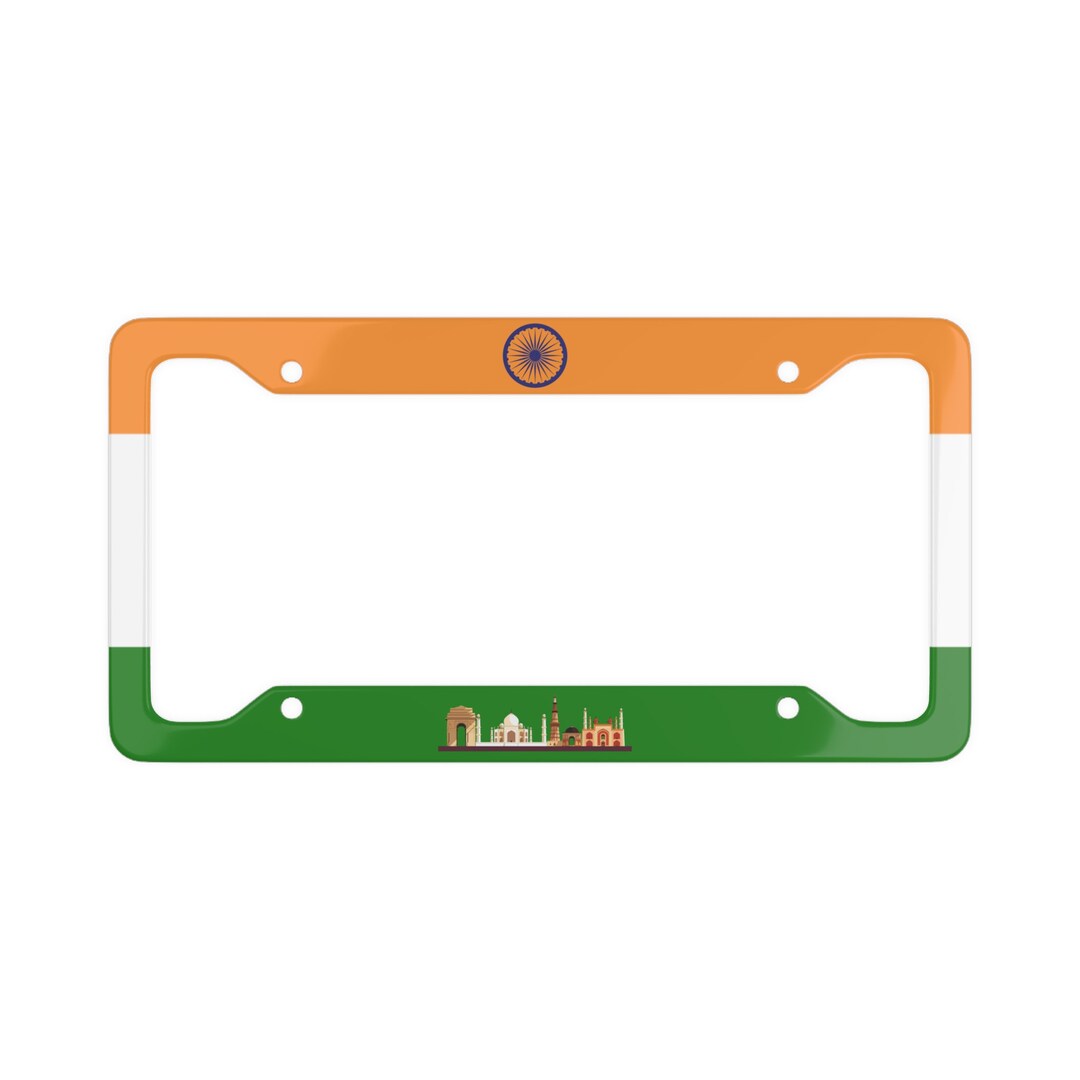 India Personalized License Plate Frame, Indian Flag Custom Car Plate ...