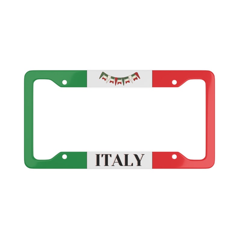 Italy Personalized License Plate Frame, Italian Flag Custom Car Plate ...