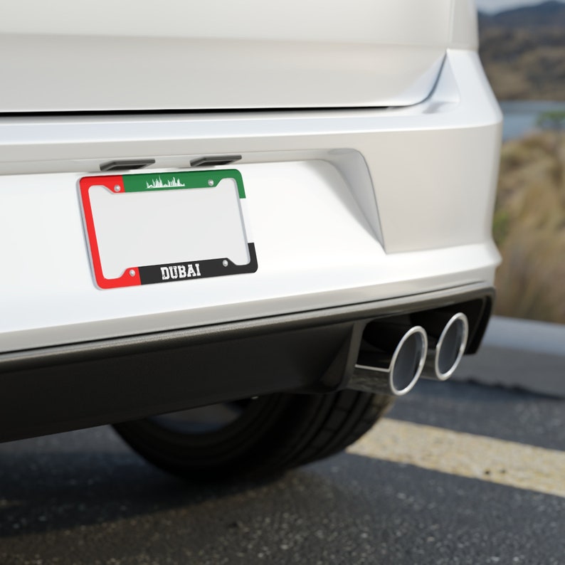United Arab Emirates License Plate Frame, Dubai Flag Personalized Gift ...
