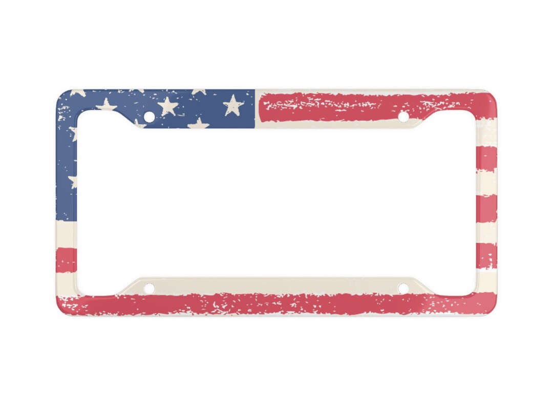 US Flag Car Accessory, American License Plate Frame Gift, America Flag ...