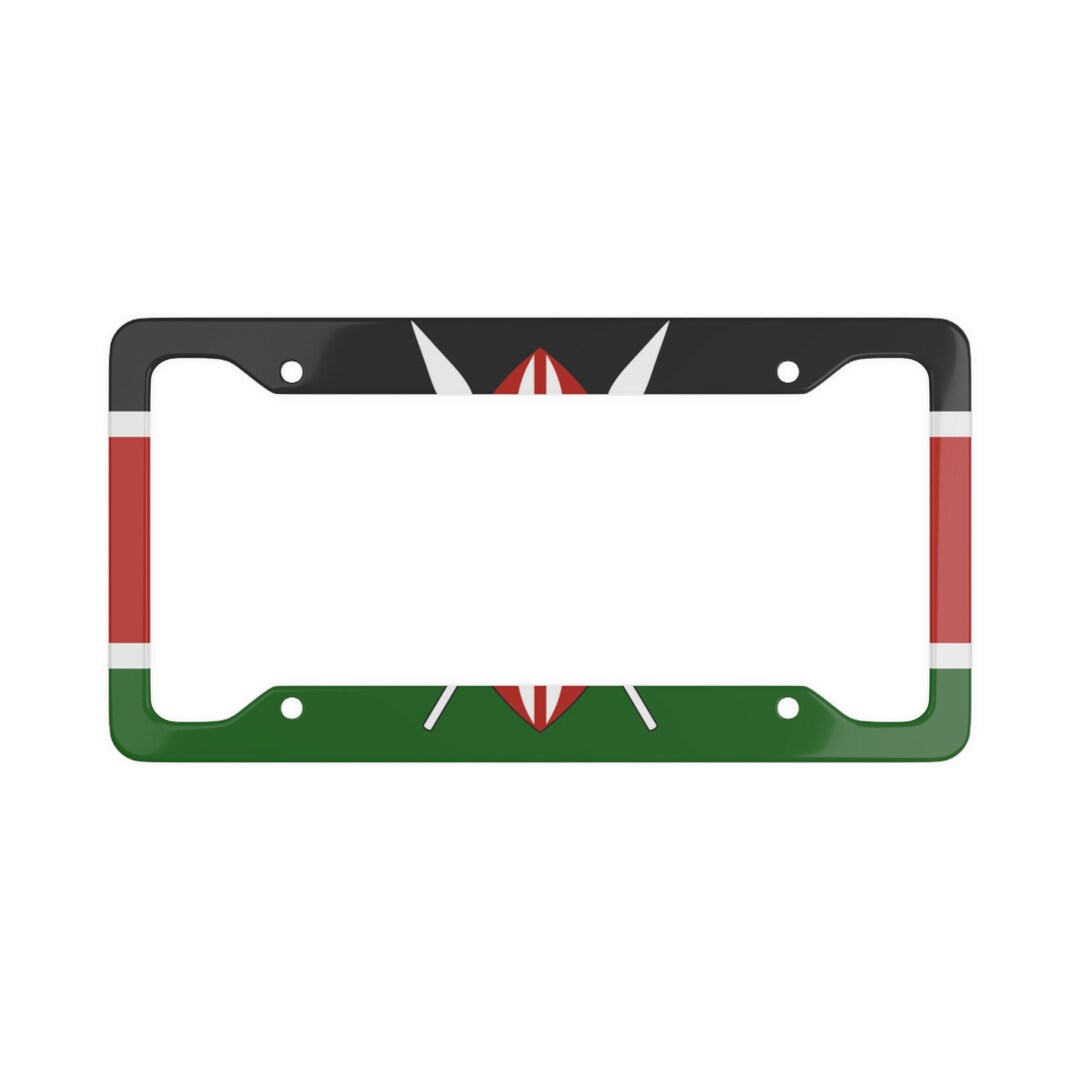 Kenya Personalized License Plate Frame, Kenya Flag Custom Car Plate, KE ...