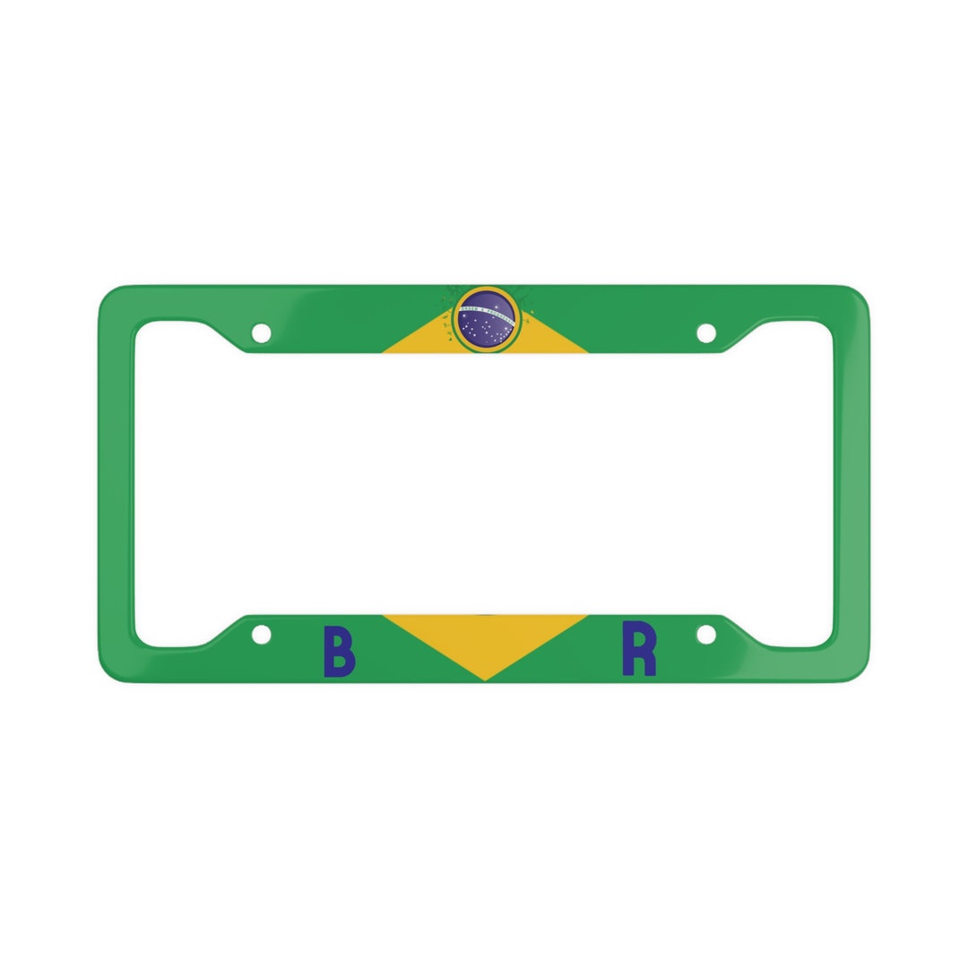 Brazil License Plate Frame, Brazil Flag Custom Car Plate, BR License ...