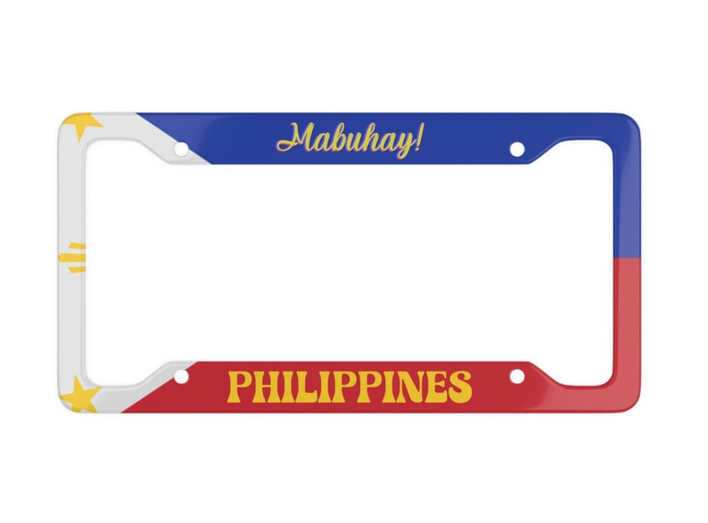 Philippine Flag Car Accessory, Mabuhay License Plate Frame, Filipino ...