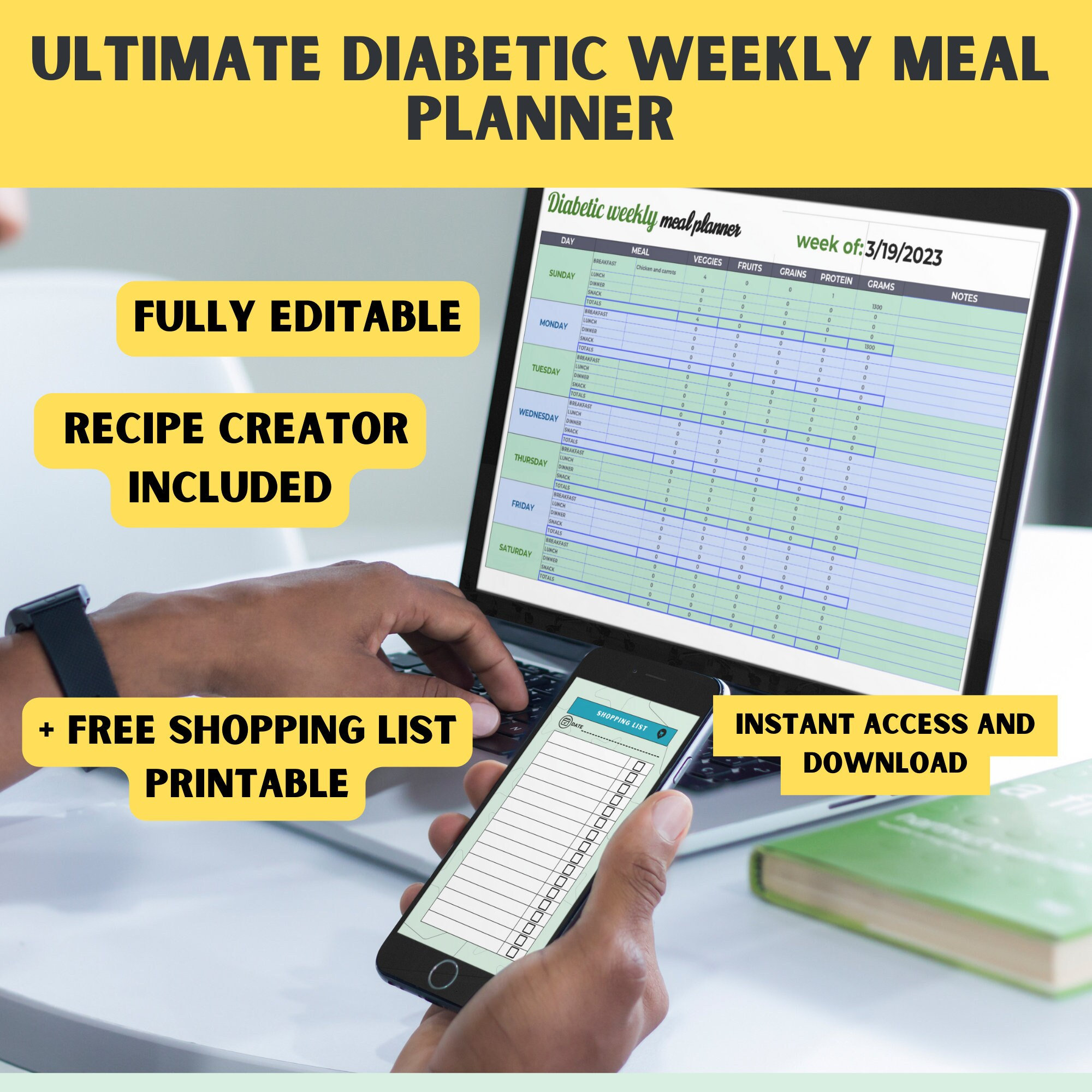 Ultimate Diabetic Weekly Meal Plan | Diabetic Food List | Diabetic Food ...