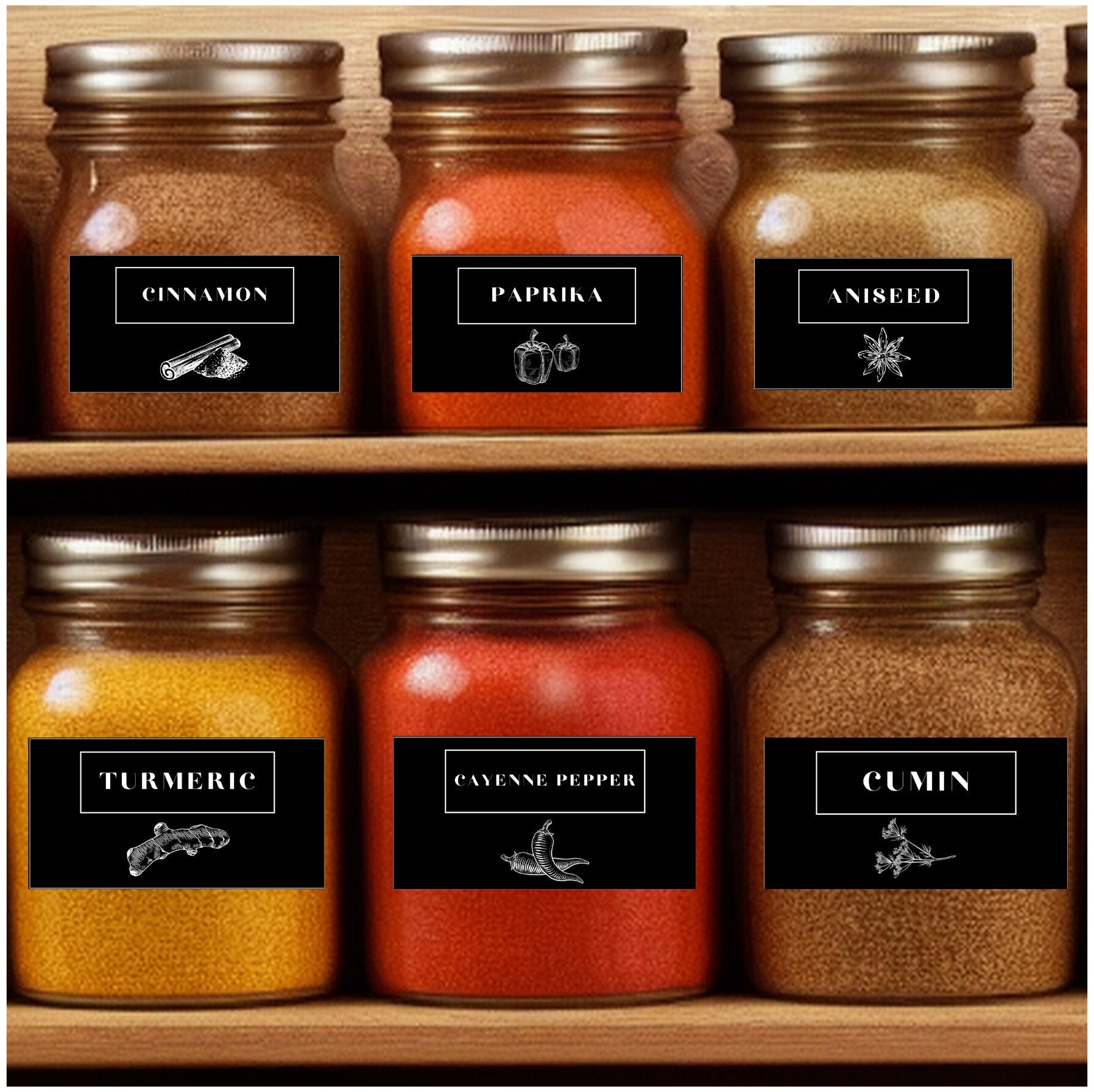 Spice Labels Spice Jar Labels Spice Labels Stickers Spice Jar Labels ...