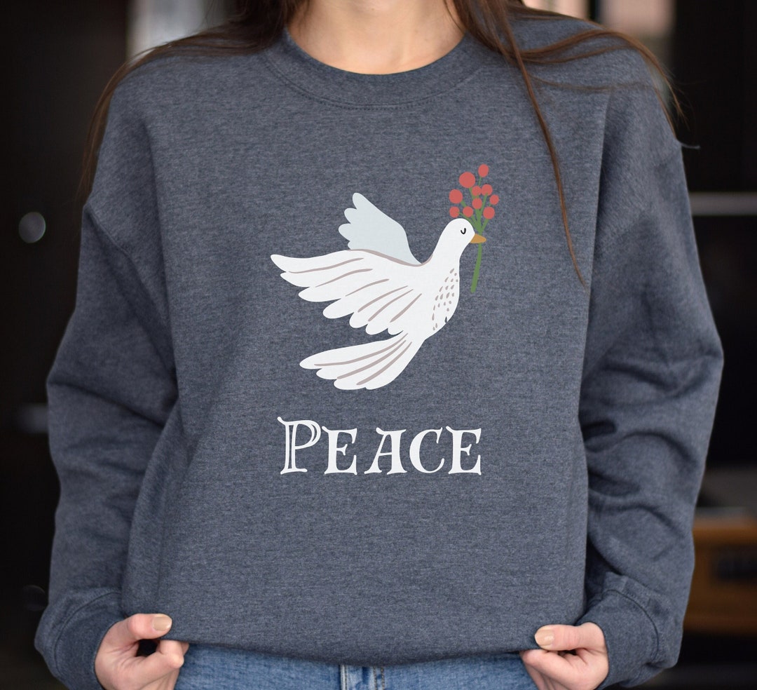 Peace Sweatshirt, Dove Symbol Shirt, Dove of Peace Top, Christmas Dove ...