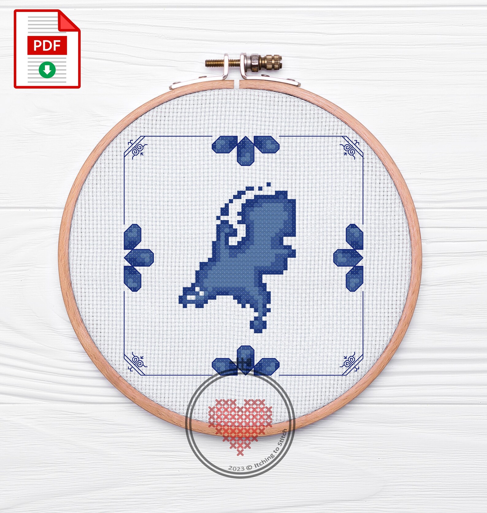 Delft Blue Tile the Netherlands Delftware Cross Stitch Pattern Digital ...