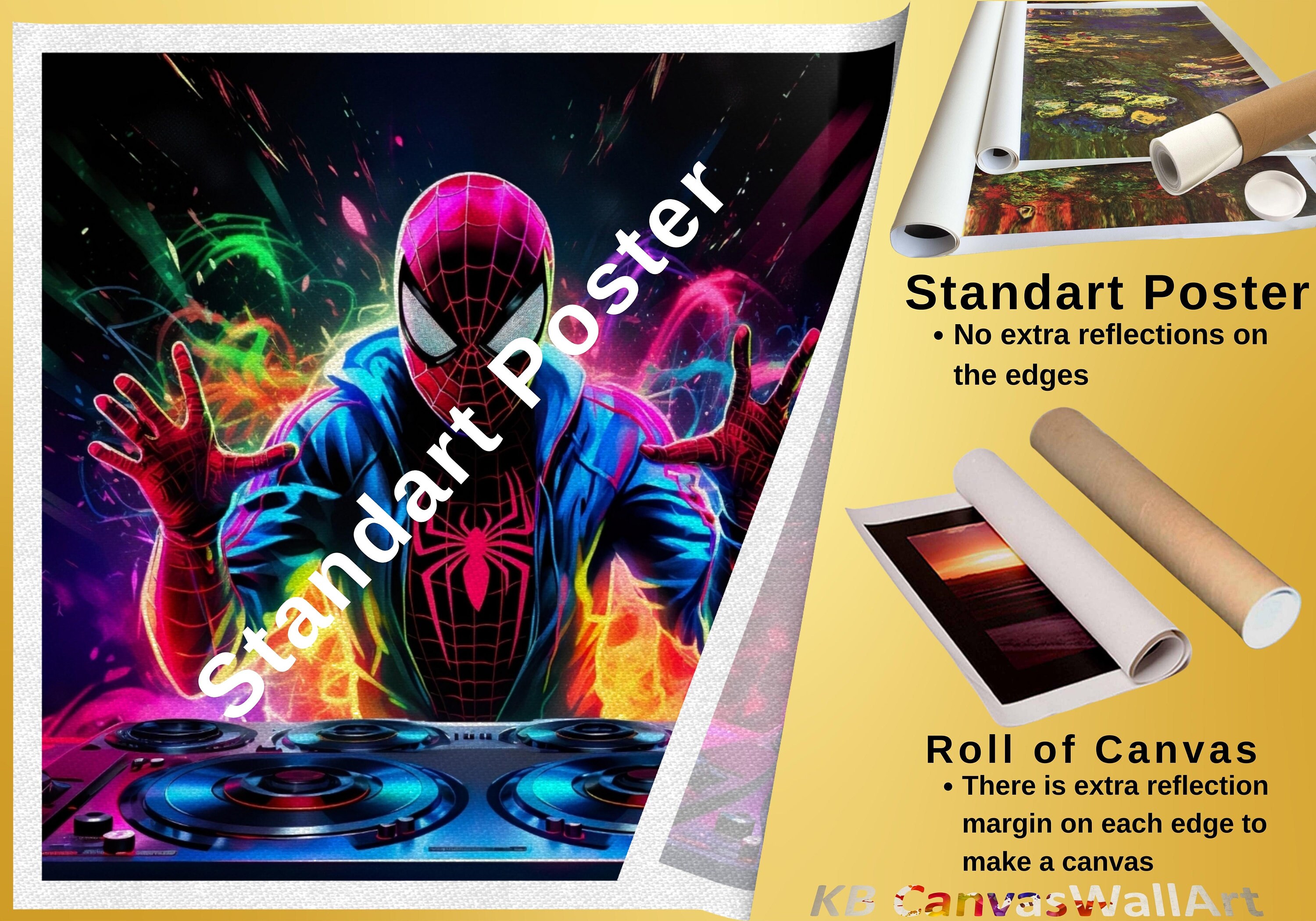 DJ Spiderman Canvas Print, Spiderman Perfect Painting, Spiderman Wall ...