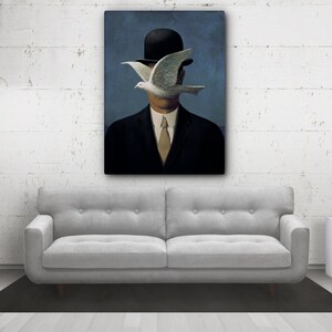 René Magritte (man in A Bowler Hat 1964) Canvas Print, René Magritte ...