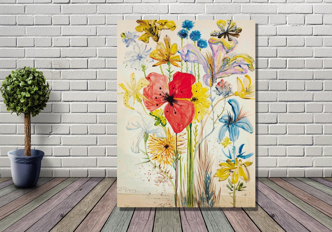 Salvador Dali Flowers Print Salvador Dali Wall Art Salvador - Etsy