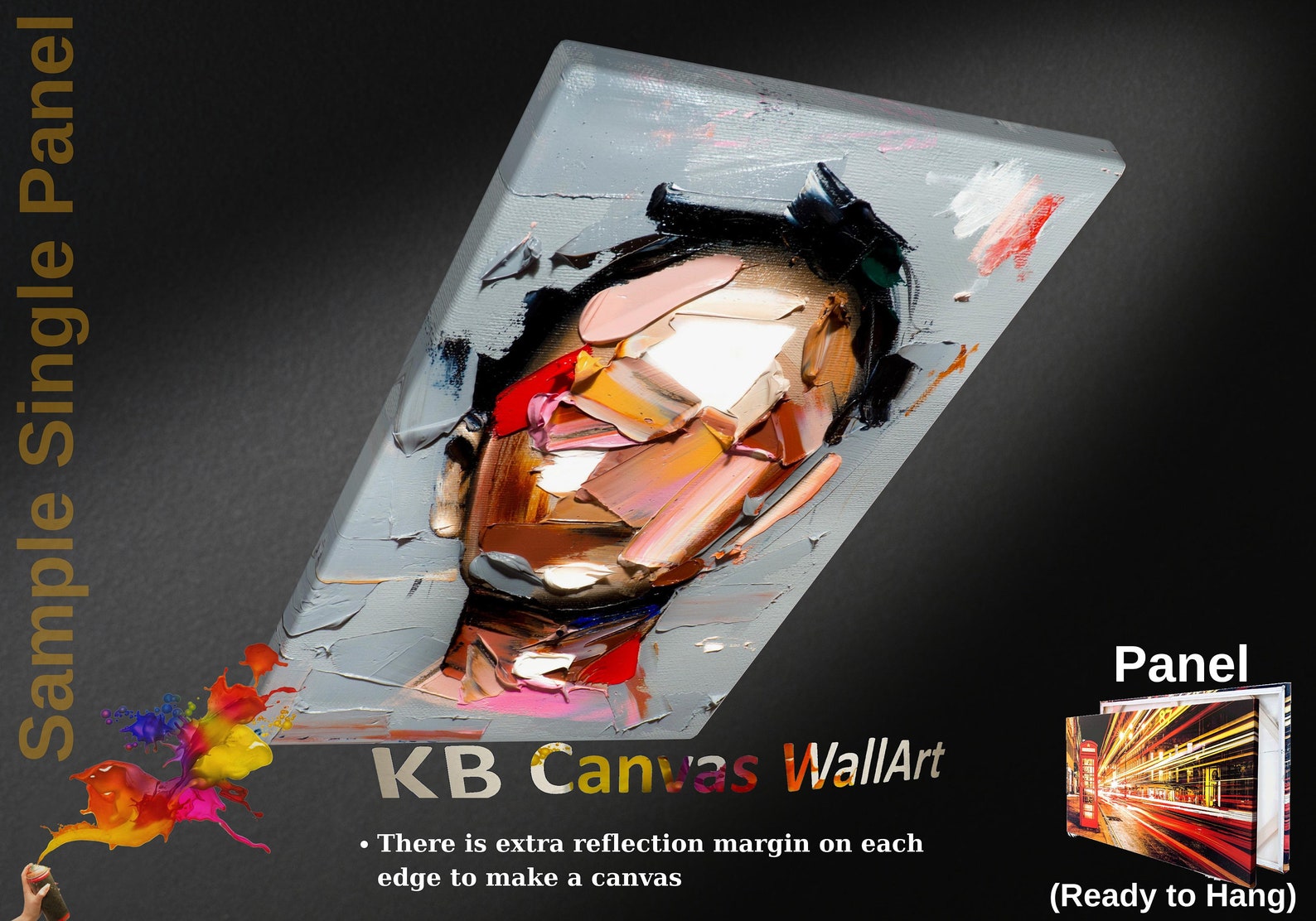 Abstract Colorful Face Canvas Art, Abstract Colorful Face Print ...