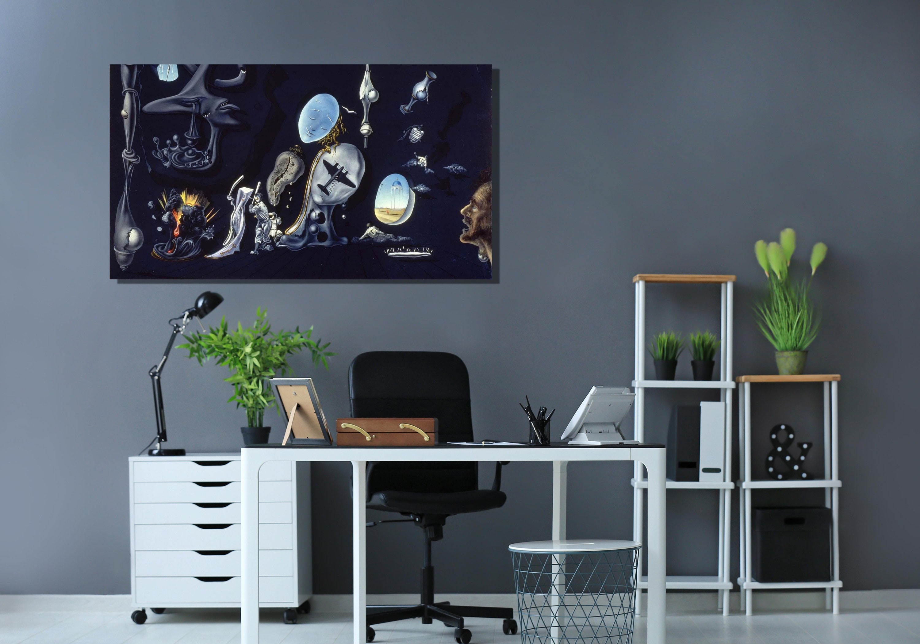 Salvador Dali melancholy, Atomic Uranic Idyll 1945 Canvas Print ...