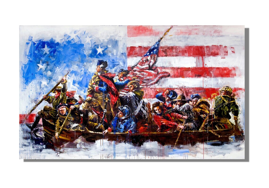 George Washington's Crossing of the Delaware River Canvas Wall Art ...