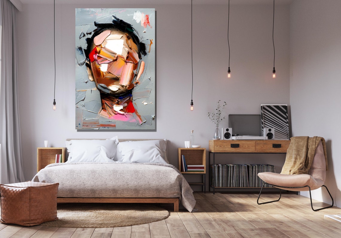 Abstract Colorful Face Canvas Art, Abstract Colorful Face Print ...