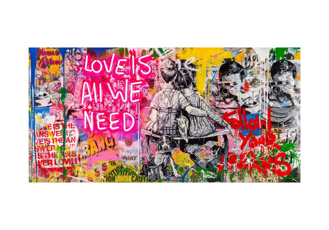 Banksy (live is All We Need) Canvas Paintings, Banksy Canvas Poster ...