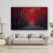 Landscape (red Forest) Canvas Painting, Landscape (red Forest) Canvas ...