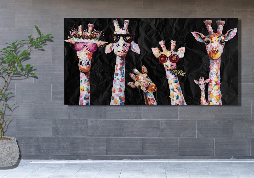 Giraffes Wall Art, Interesting Giraffe Poster, Giraffes Painting ...