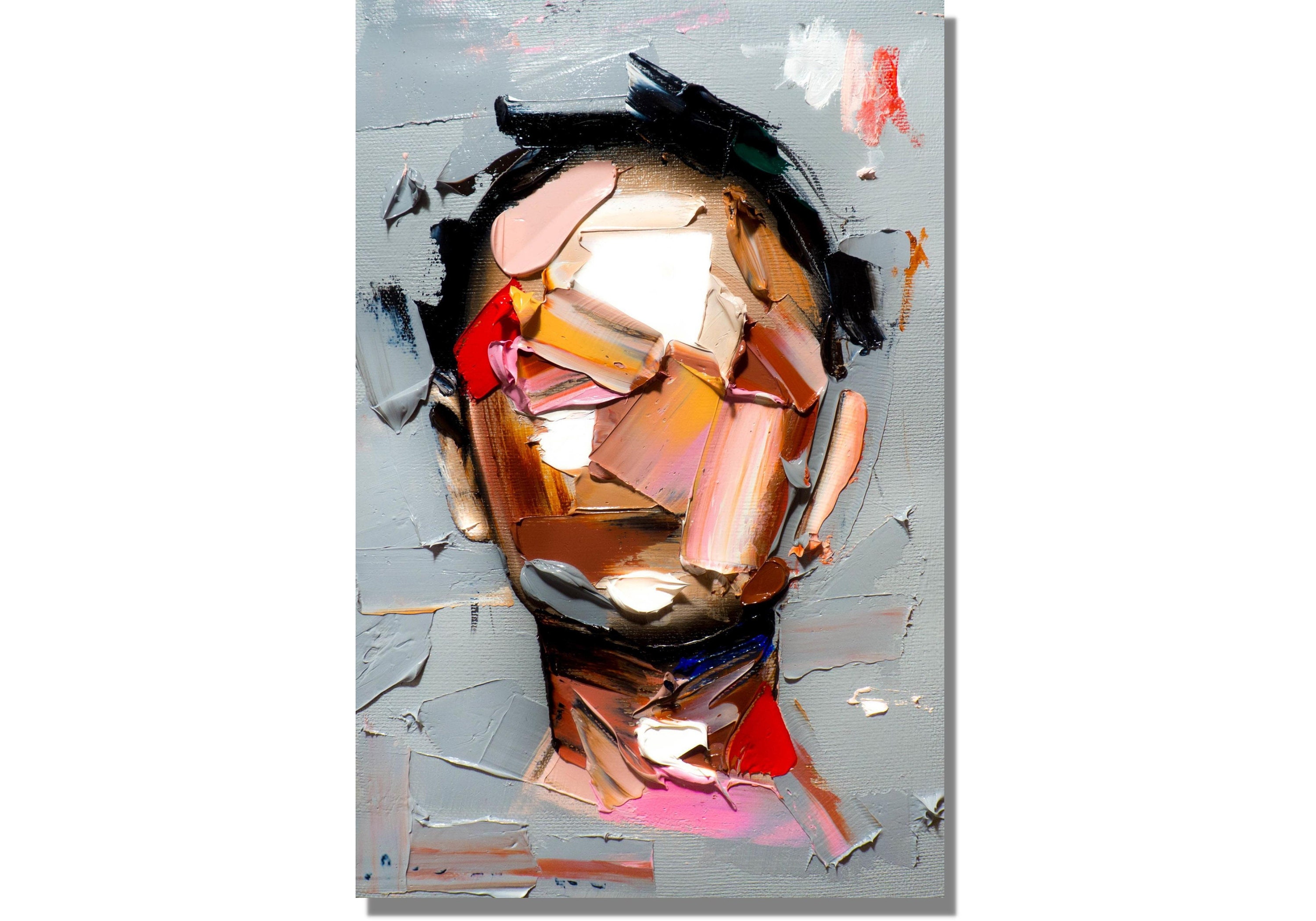 Abstract Colorful Face Canvas Art, Abstract Colorful Face Print ...