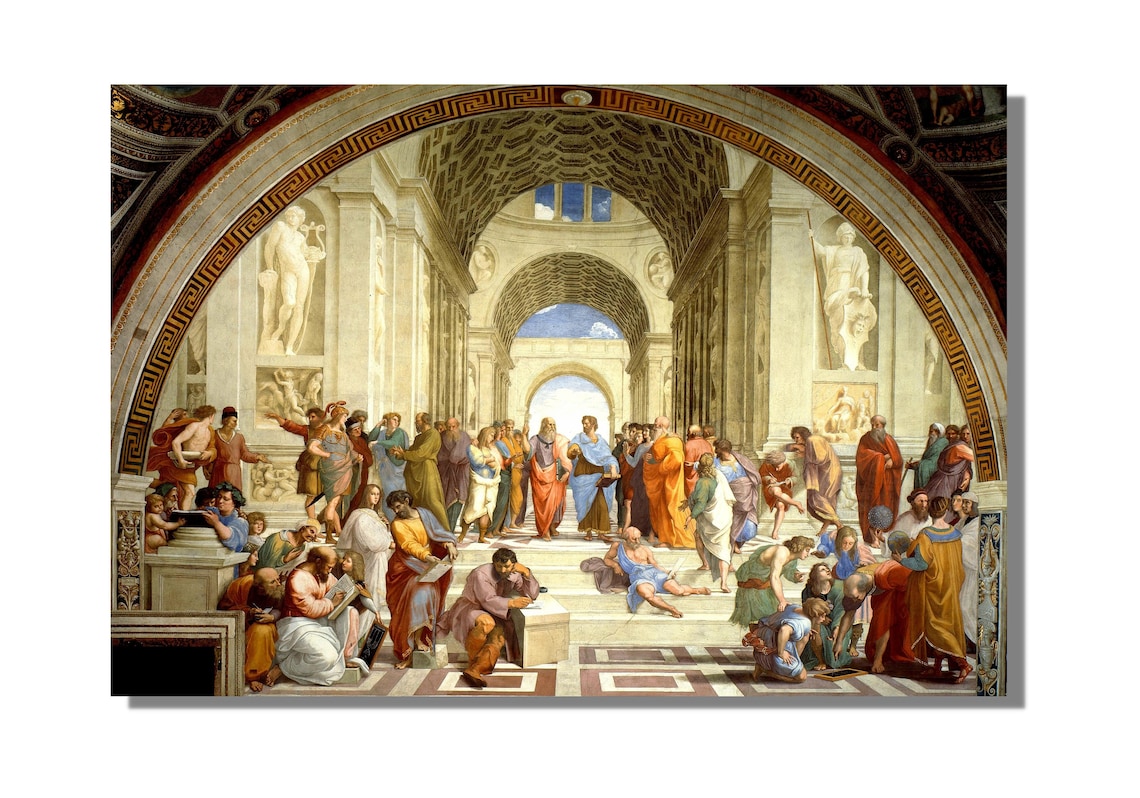 The School of Athens, Plato & Aristotle, Raphael Masterpiece Canvas ...
