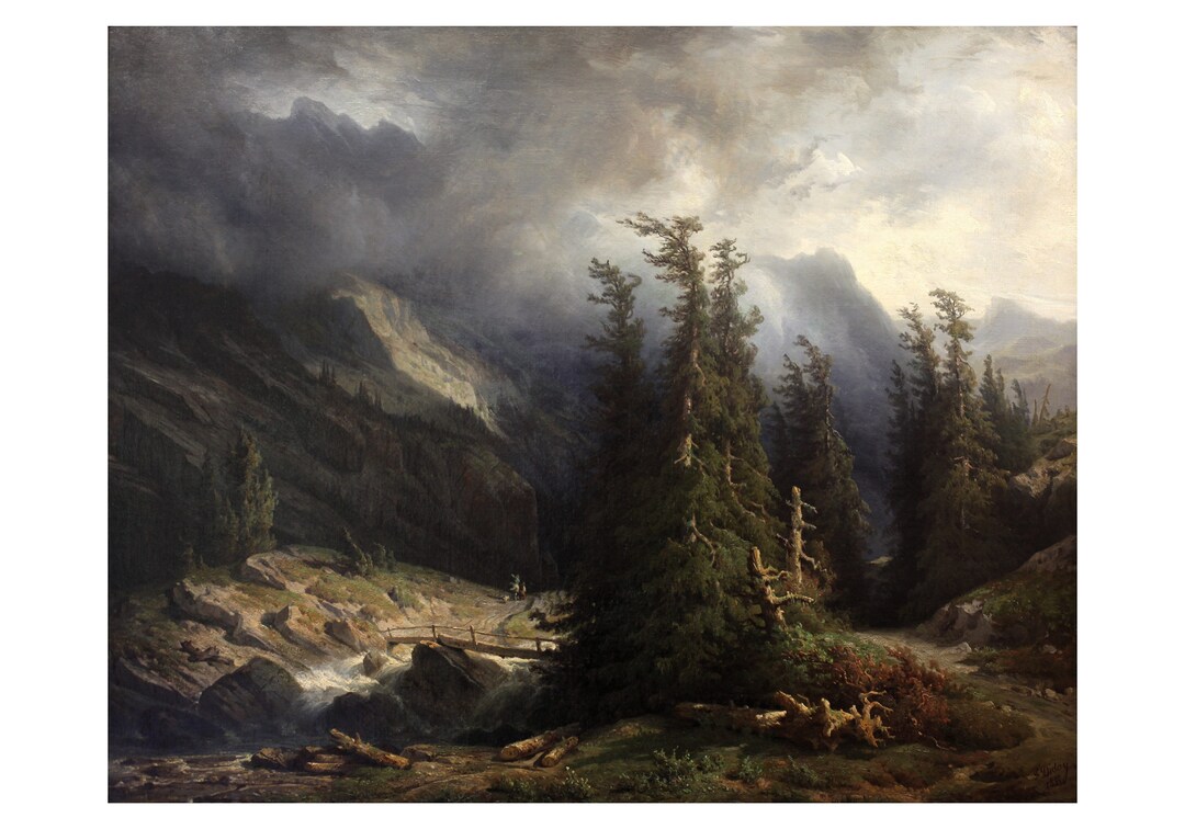 François Diday ( Path From Grimsel to Handeck, 1855) Canvas Print ...