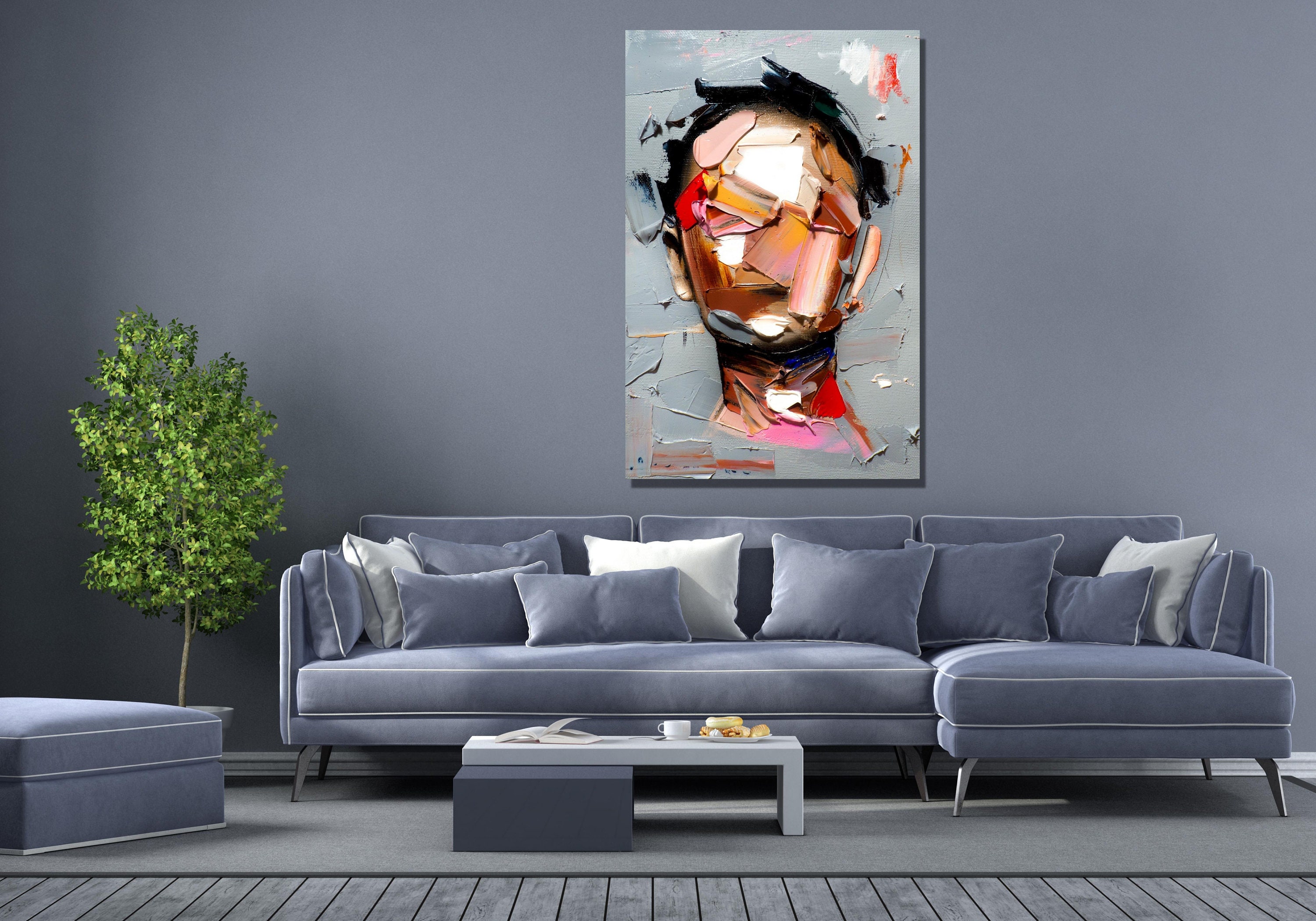 Abstract Colorful Face Canvas Art, Abstract Colorful Face Print ...