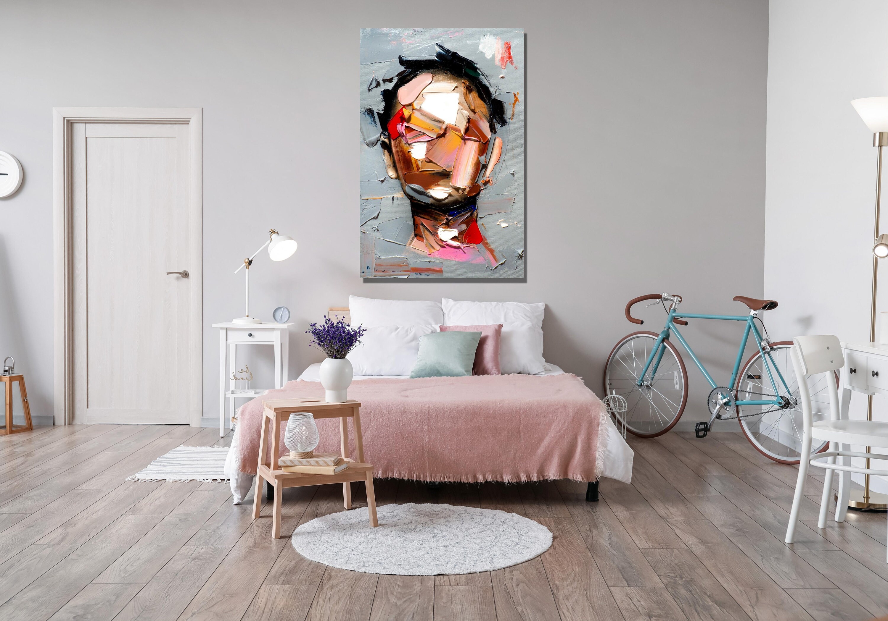 Abstract Colorful Face Canvas Art, Abstract Colorful Face Print ...