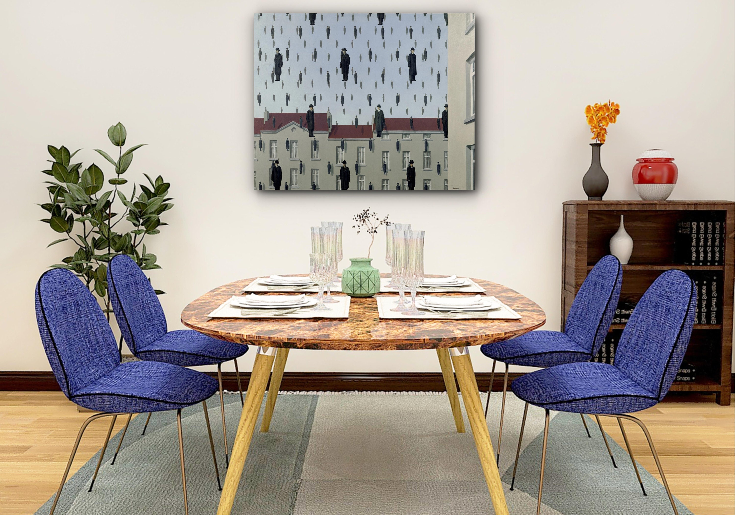 René Magritte (golconda, 1953) Canvas Prints, René Magritte Canvas ...