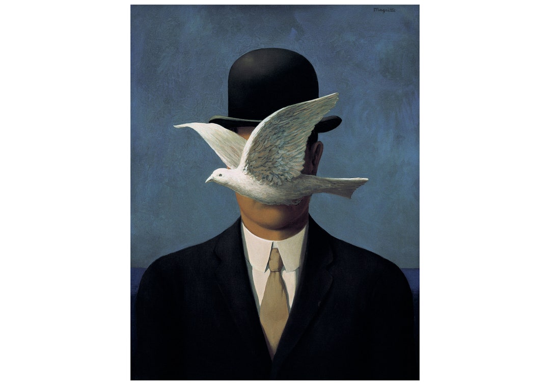 René Magritte (man in A Bowler Hat 1964) Canvas Print, René Magritte ...