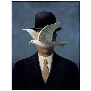 René Magritte (man in A Bowler Hat 1964) Canvas Print, René Magritte ...