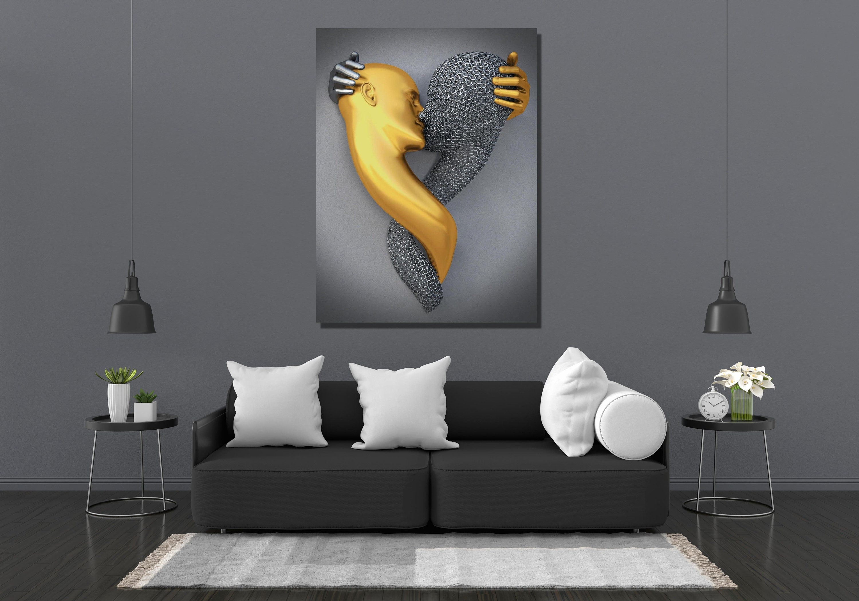 Silver Gold Painting, Silver Gold Poster, Silver Gold Canvas, Silver ...