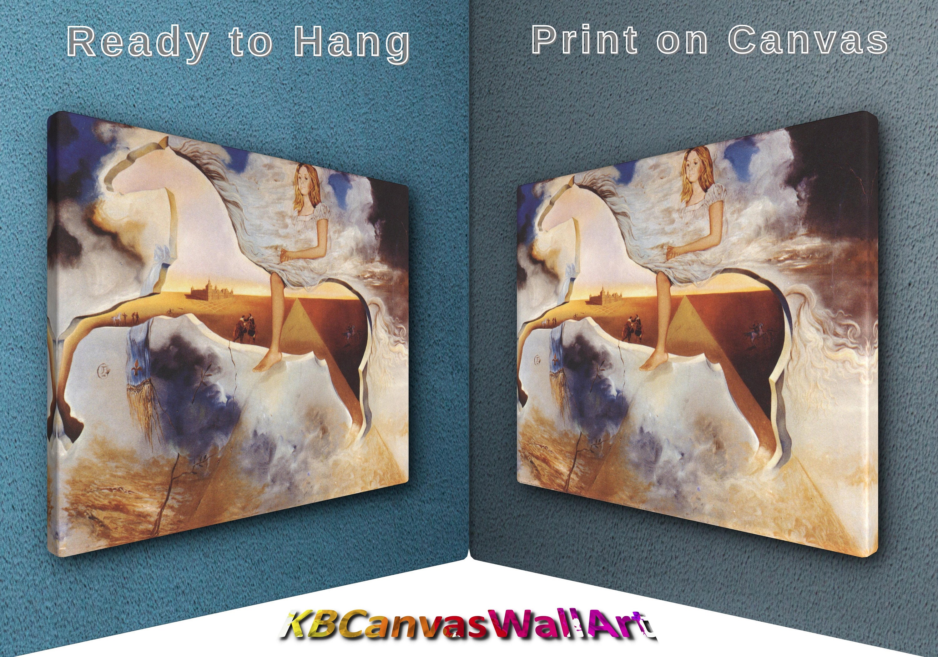 Salvador Dali (equestrian Portrait of Carmen Bordiu-franco) Canvas ...