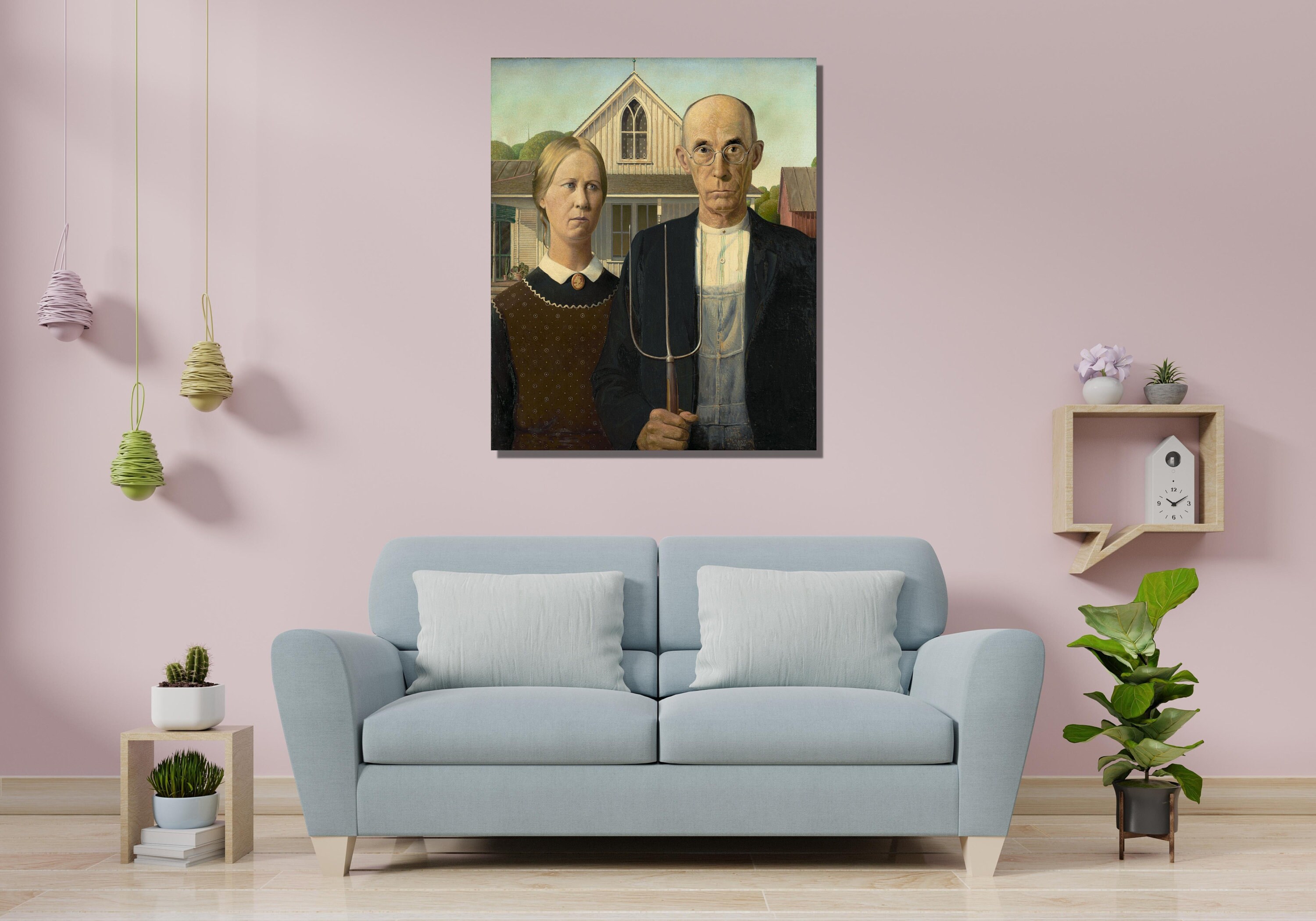 Grant Wood American Gothic Canvas Wall Art, Grant Wood Canvas Print ...