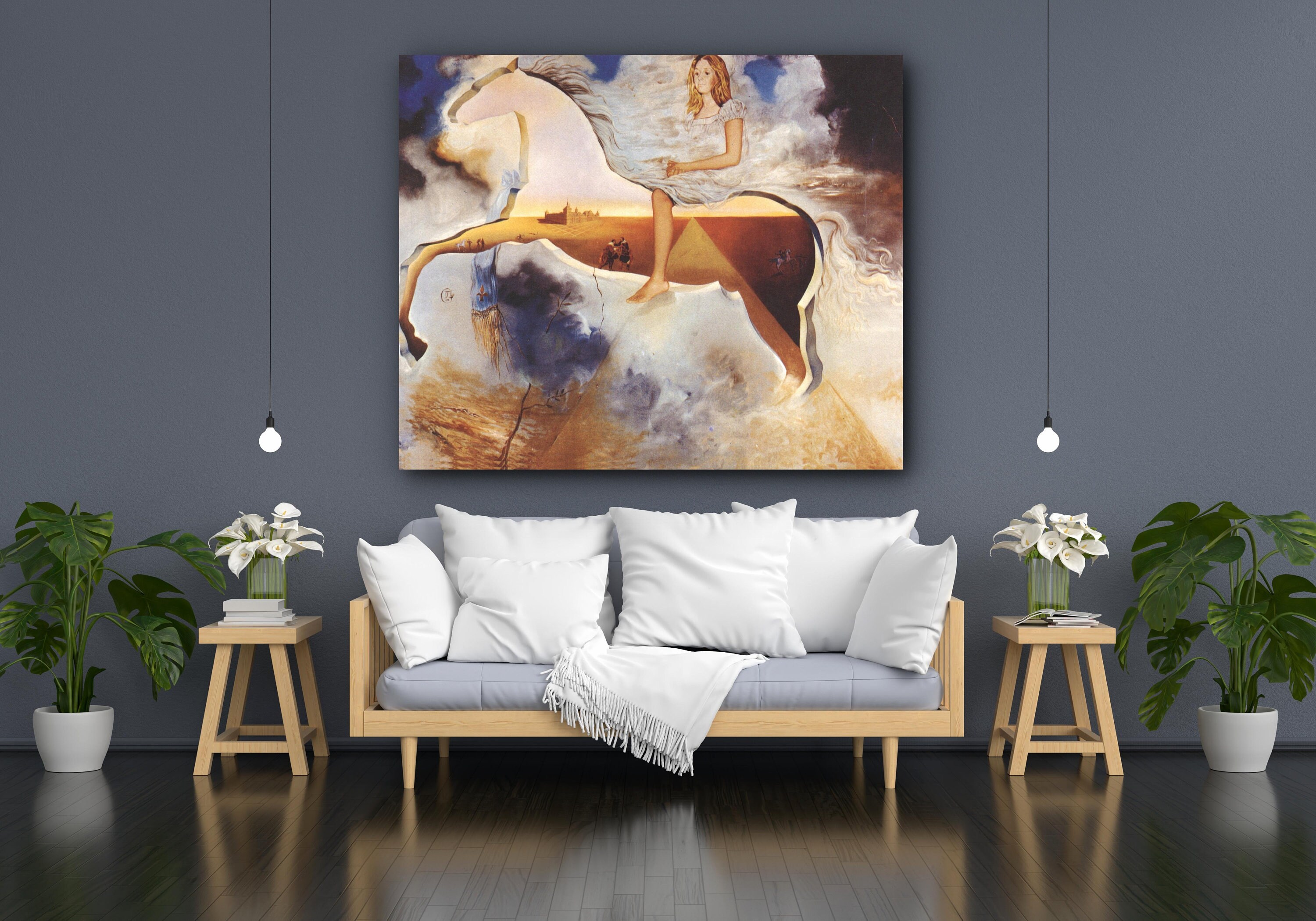 Salvador Dali equestrian Portrait of Carmen Bordiu-franco Canvas Print ...