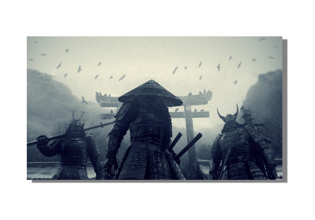 Samurai Perfect Paintings, Dark Weather Samurais Canvas Print, Samurais ...