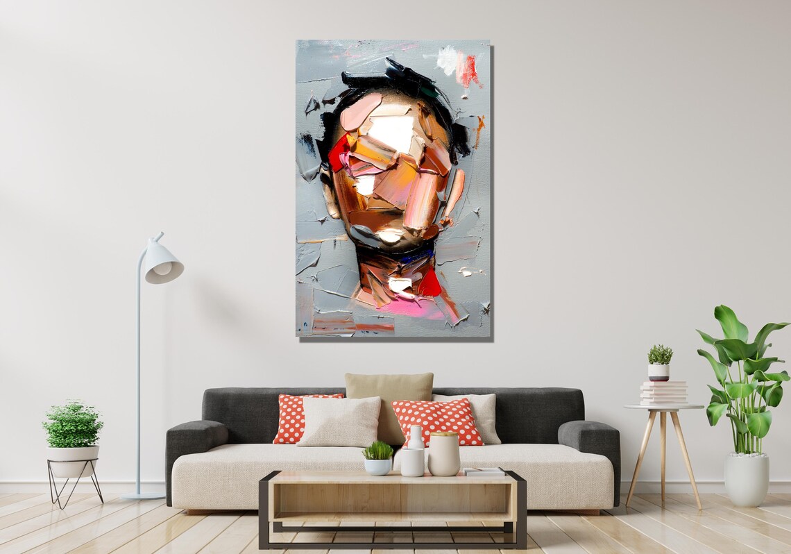Abstract Colorful Face Canvas Art, Abstract Colorful Face Print ...