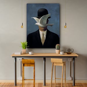 René Magritte (man in A Bowler Hat 1964) Canvas Print, René Magritte ...