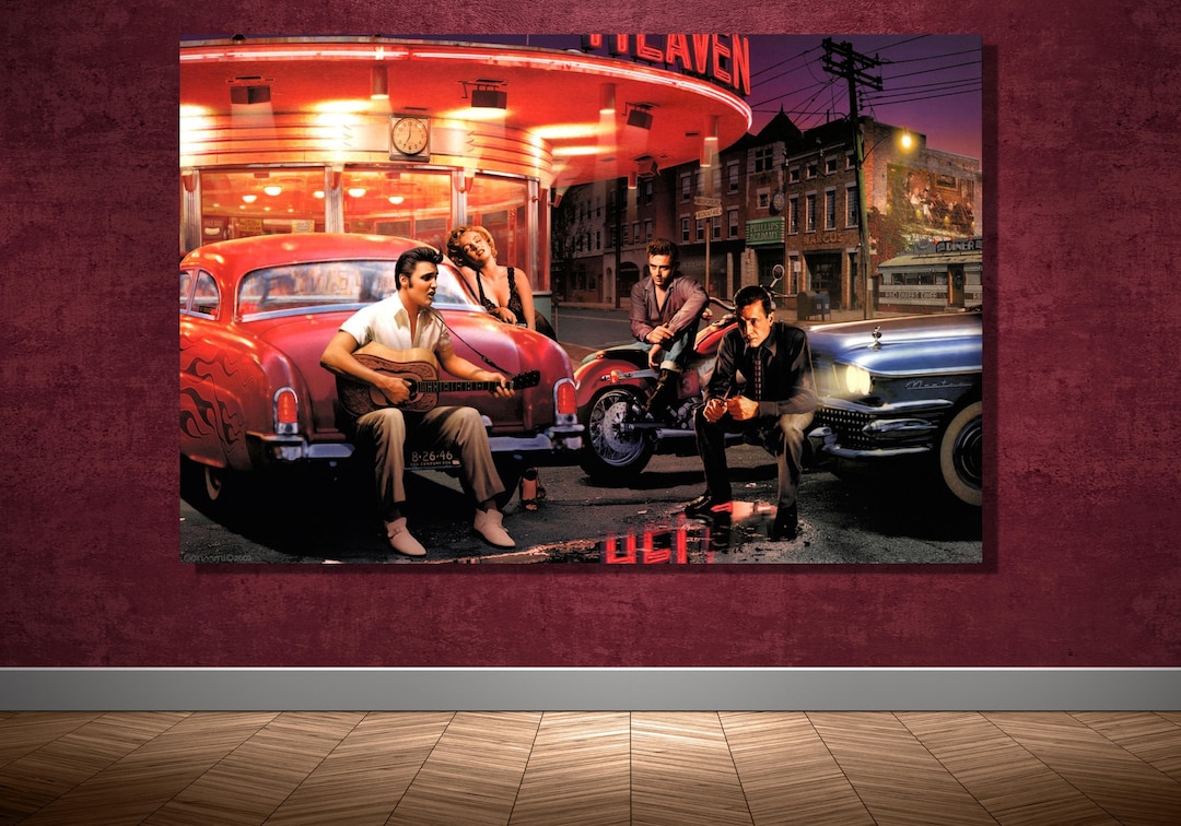 Marilyn Monroe Elvis James Dean Humphrey Bogart Painting - Etsy