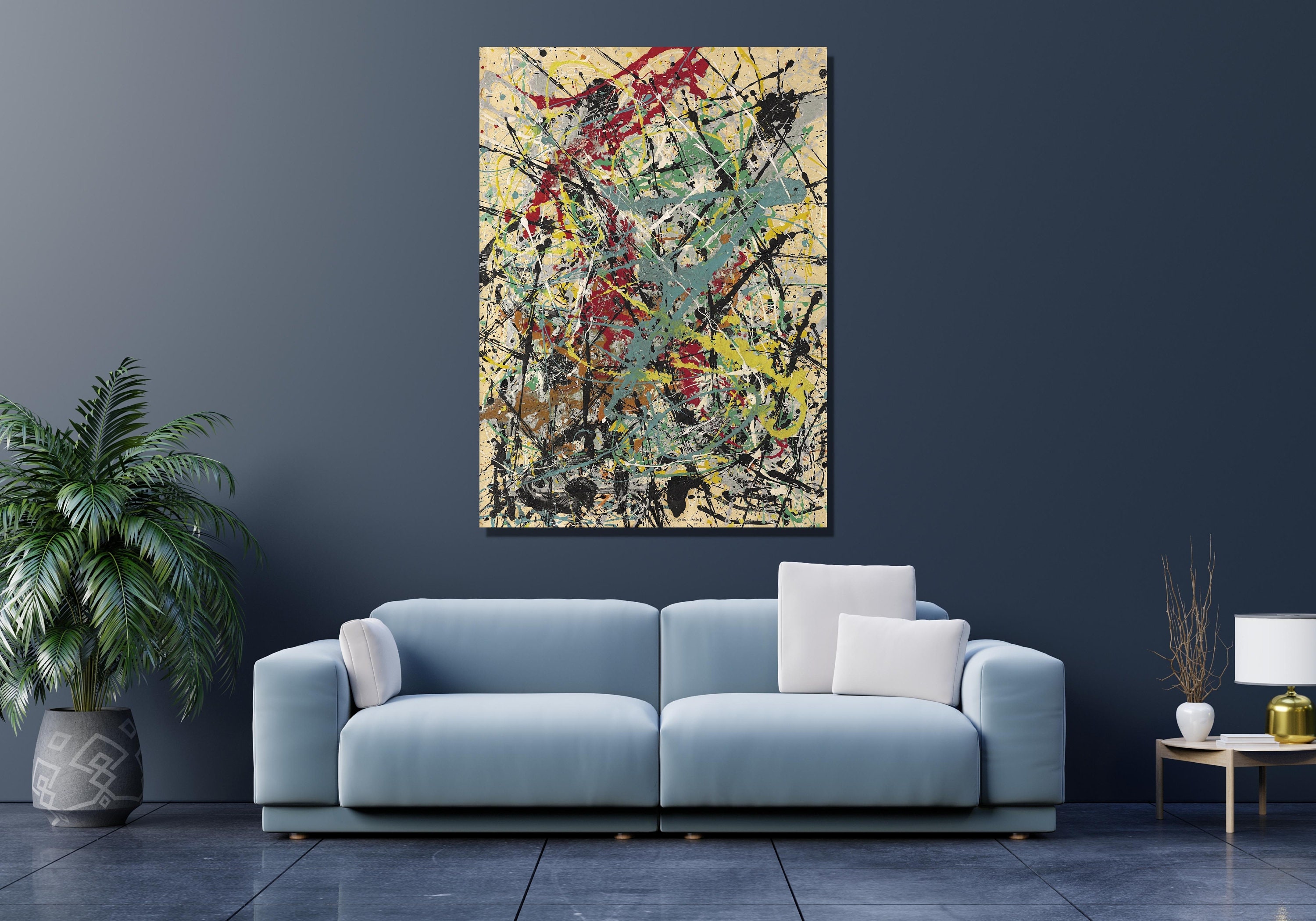 Jackson Pollock Art, Jackson Pollock Canvas Modern Abstract Printing ...