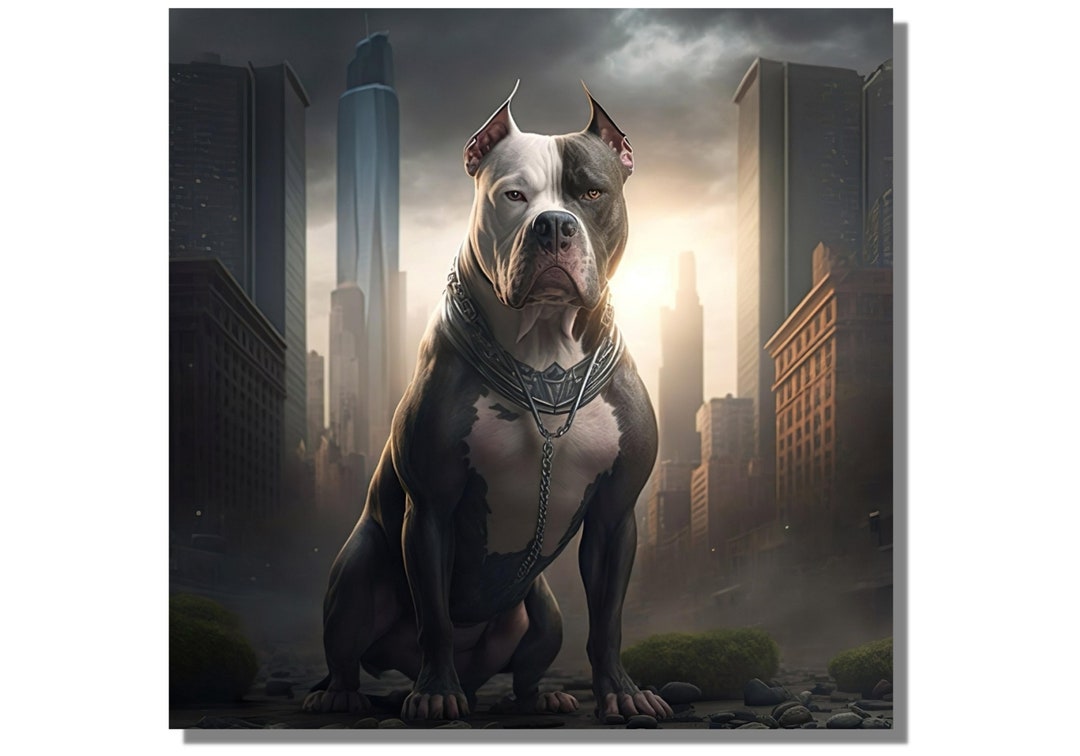 Perfect Bully Dog Picture, Bully Dog Canvas Wall Art, Bully Dog Canvas ...