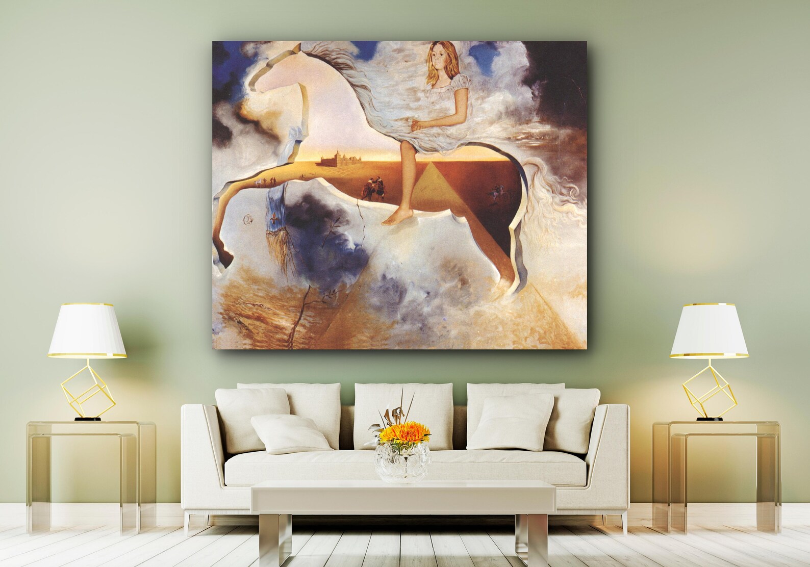 Salvador Dali (equestrian Portrait of Carmen Bordiu-franco) Canvas ...