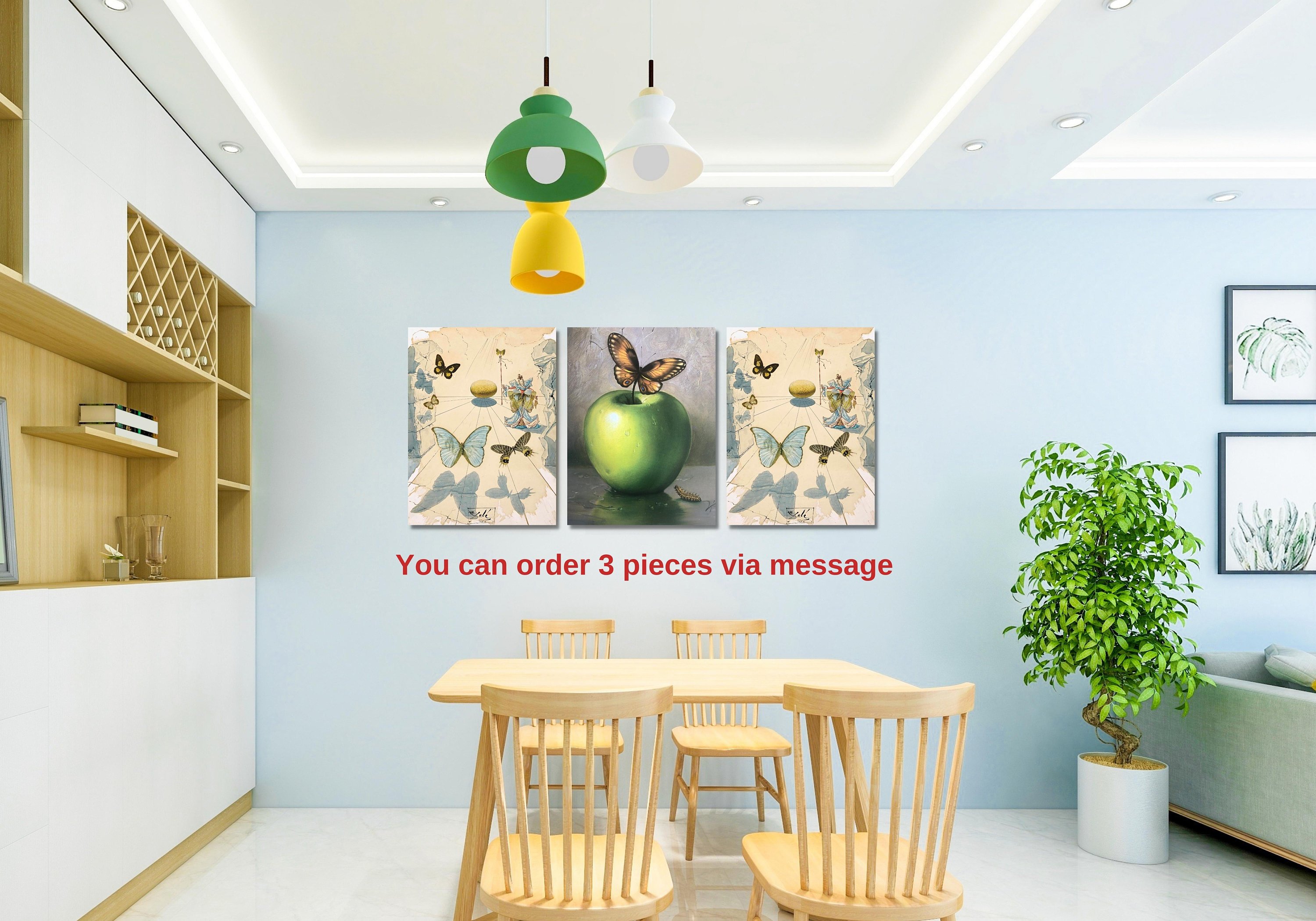 Salvador Dali Apple Print, Surrealist Canvas Wall, Salvador Dali Poster ...
