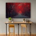 Landscape (red Forest) Canvas Painting, Landscape (red Forest) Canvas ...