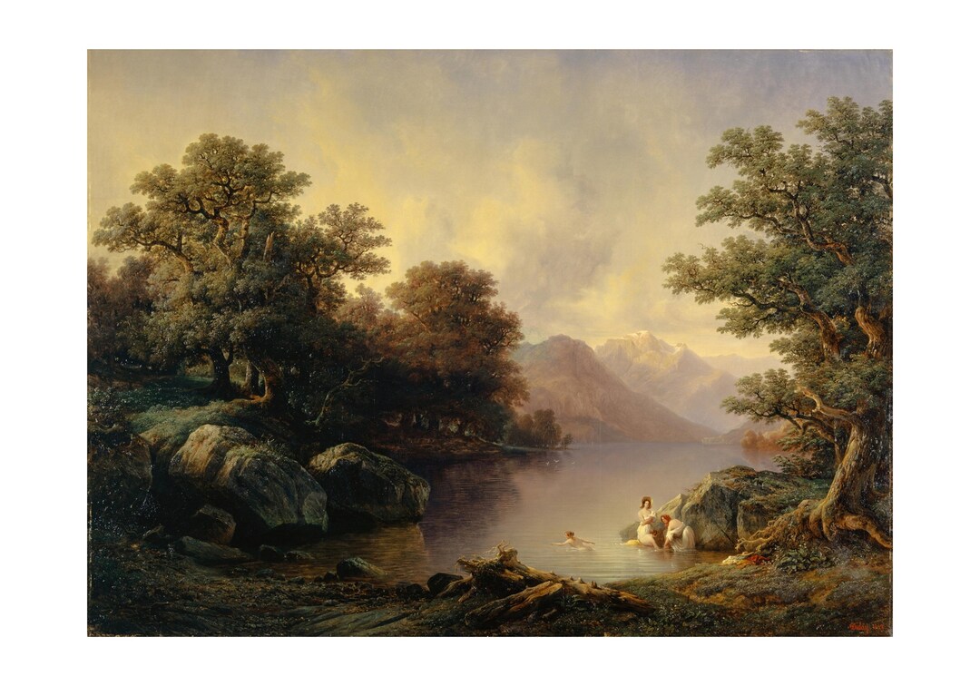 François Diday ( by the Lake of Brienz) Canvas Prints, François Diday ...