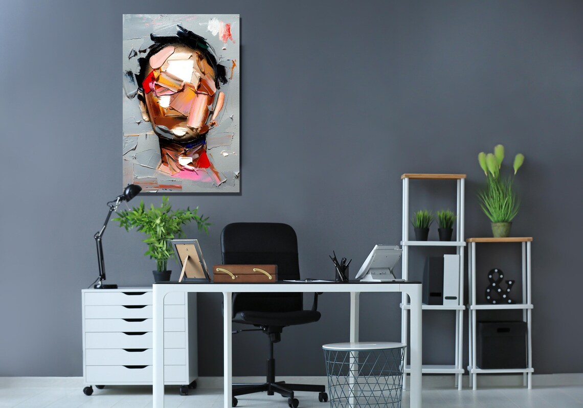 Abstract Colorful Face Canvas Art, Abstract Colorful Face Print ...