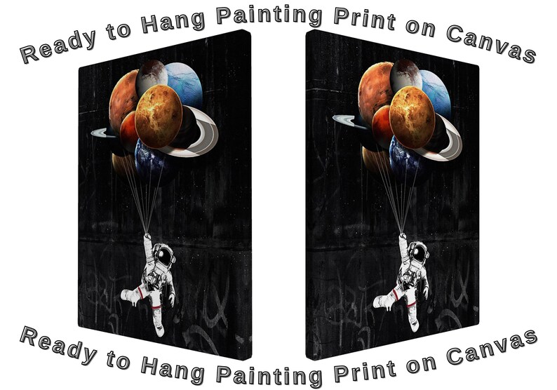 Astronaut and Planets Gift Painting, Astronaut and Planets Canvas Print ...