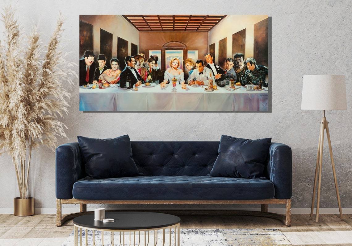 Hollywood Legends Last Supper Parody Poster, Hollywood Legends Canvas ...
