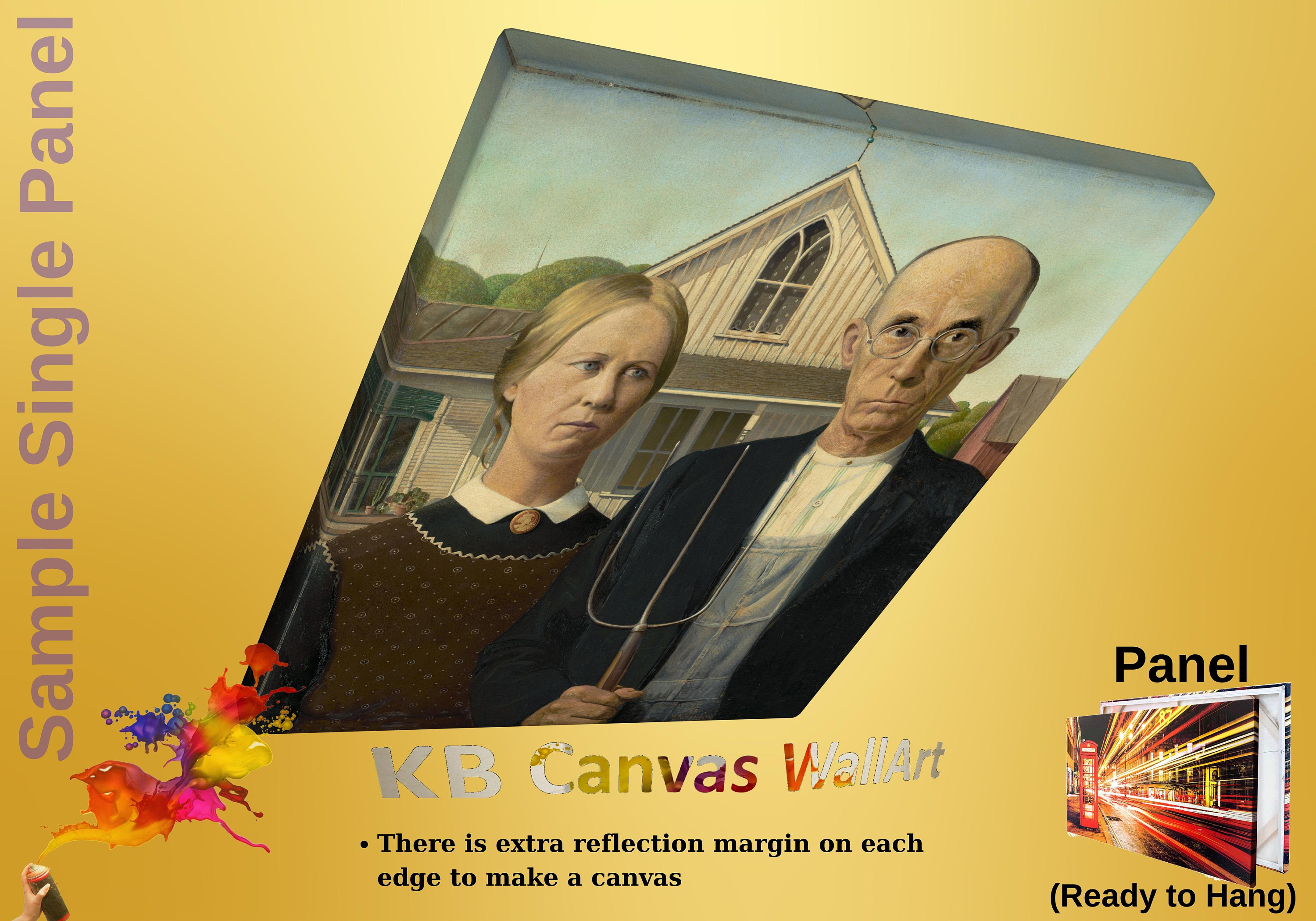 Grant Wood American Gothic Canvas Wall Art, Grant Wood Canvas Print ...