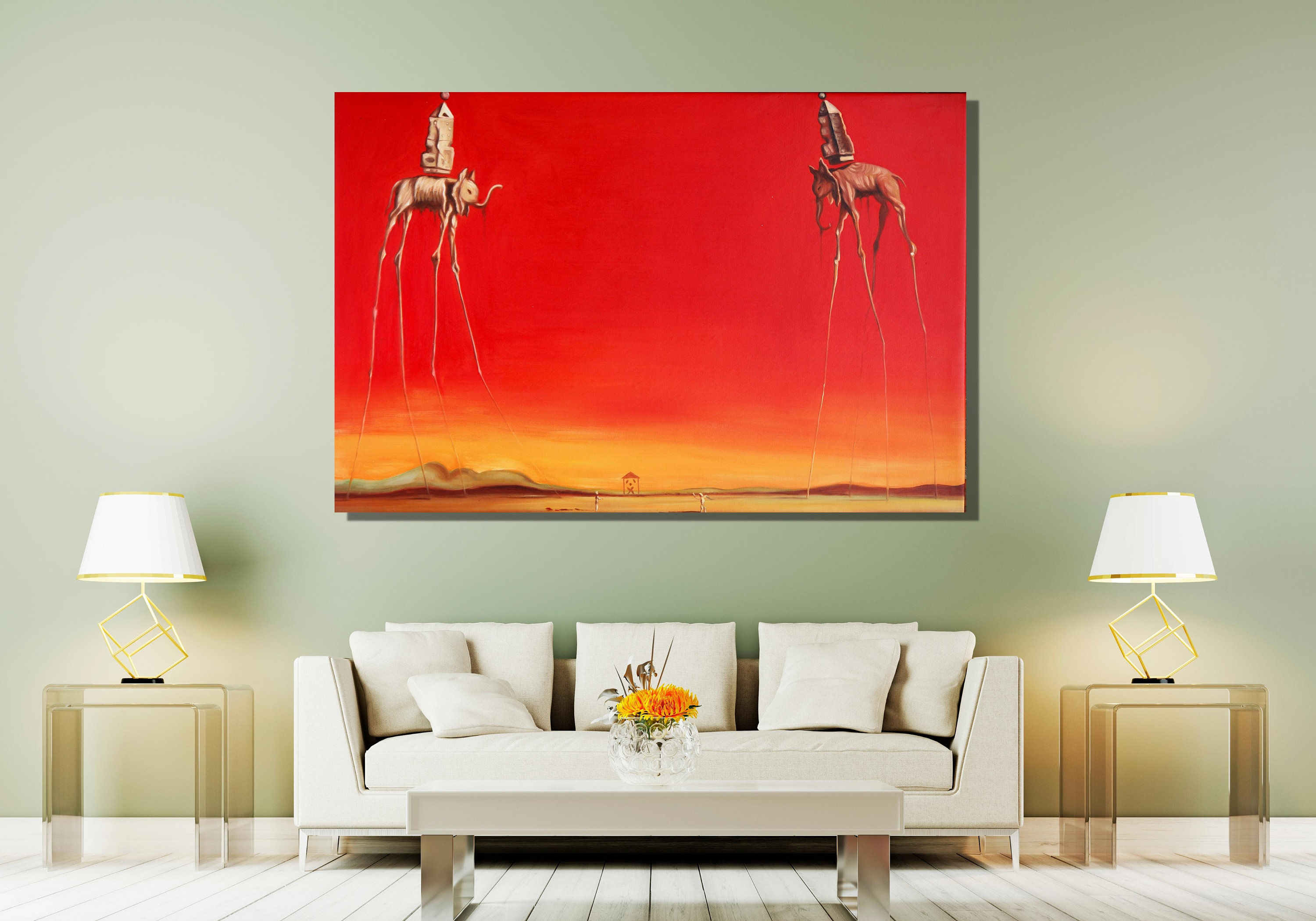 Salvador Dali Elephant Tower Canvas Print, Salvador Dali Paintings ...