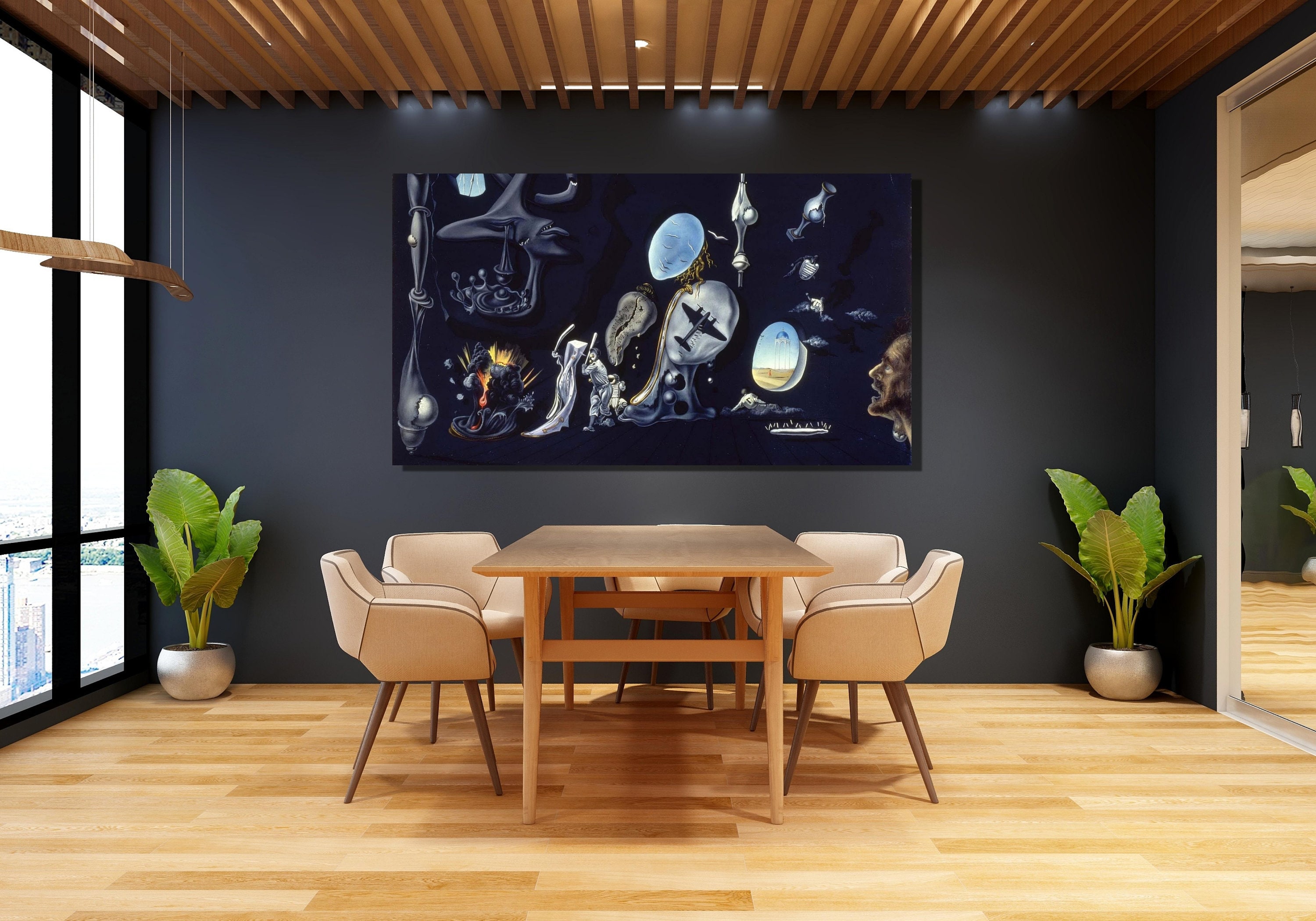 Salvador Dali melancholy, Atomic Uranic Idyll 1945 Canvas Print ...