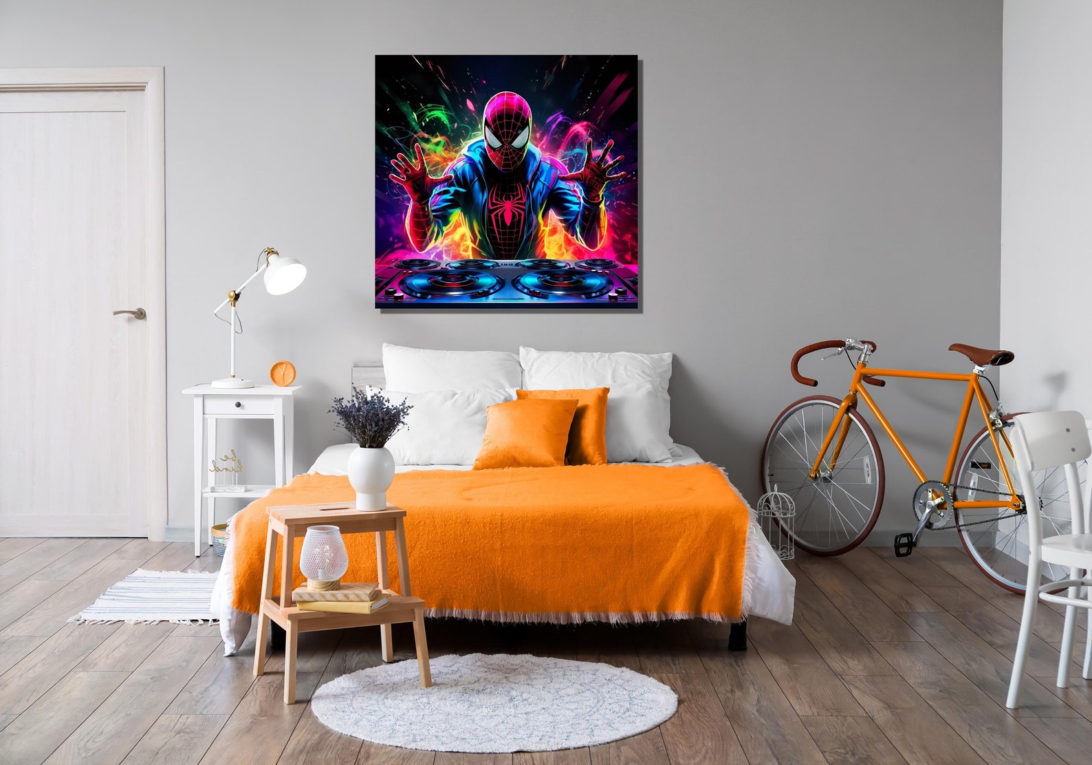 DJ Spiderman Canvas Print, Spiderman Perfect Painting, Spiderman Wall ...